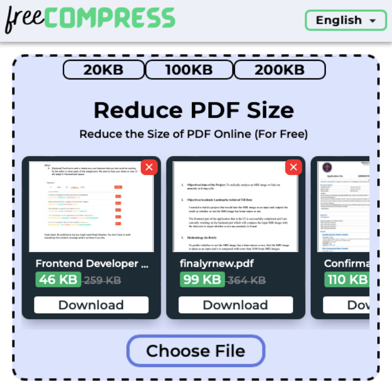 Reduce PDF File Size Below 200KB Online Free 